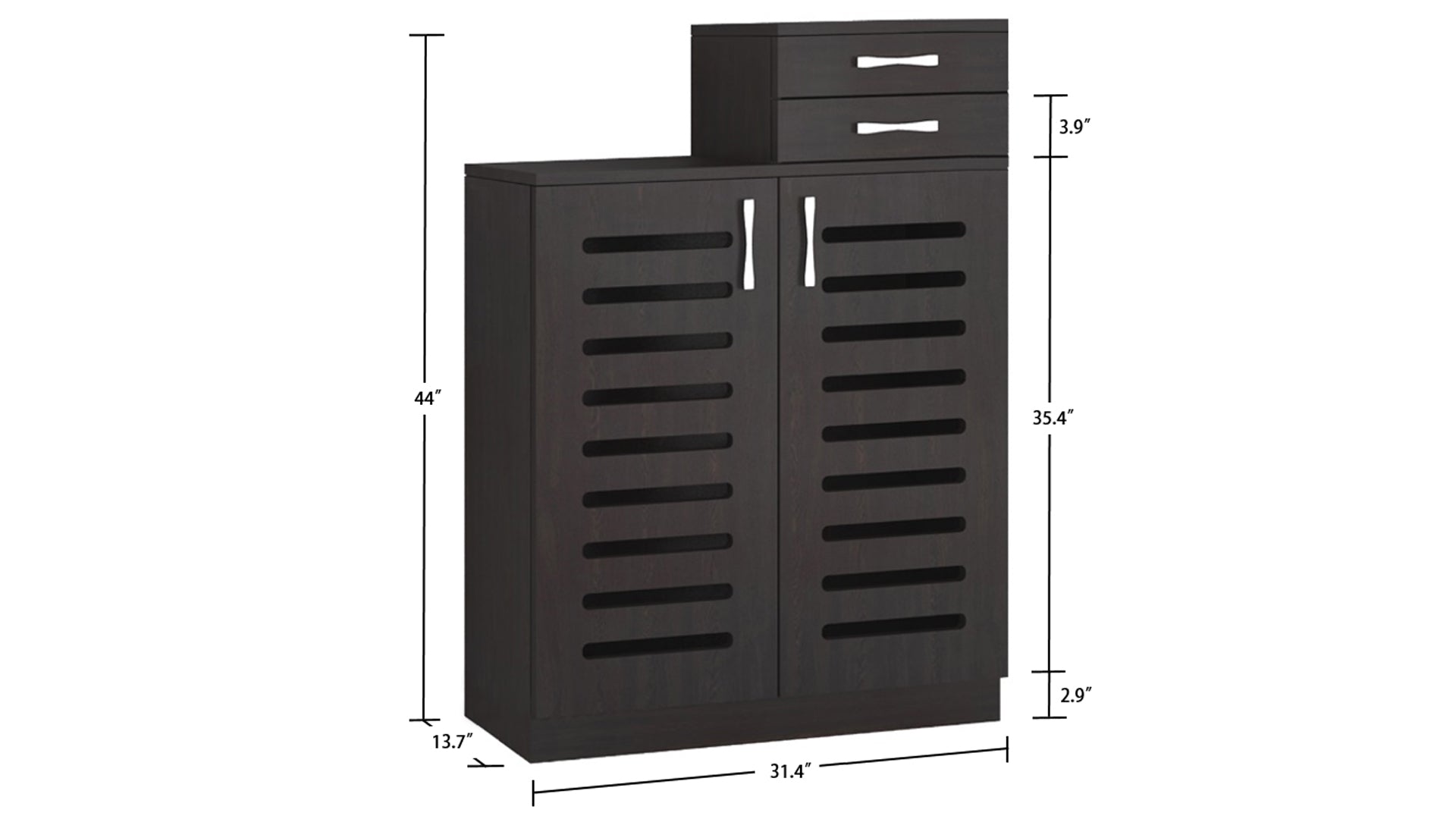 Adona Austin Slatted Shoe Rack with 2 Drawers – Adona Woods