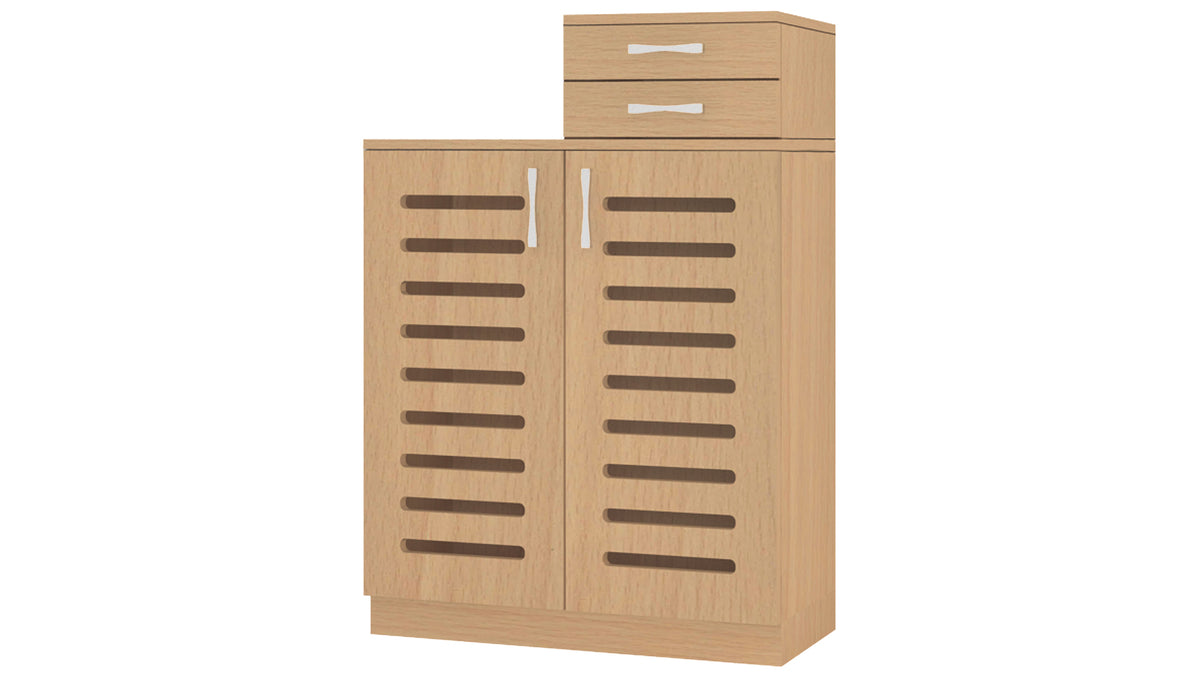Adona Austin Slatted Shoe Rack with 2 Drawers – Adona Woods