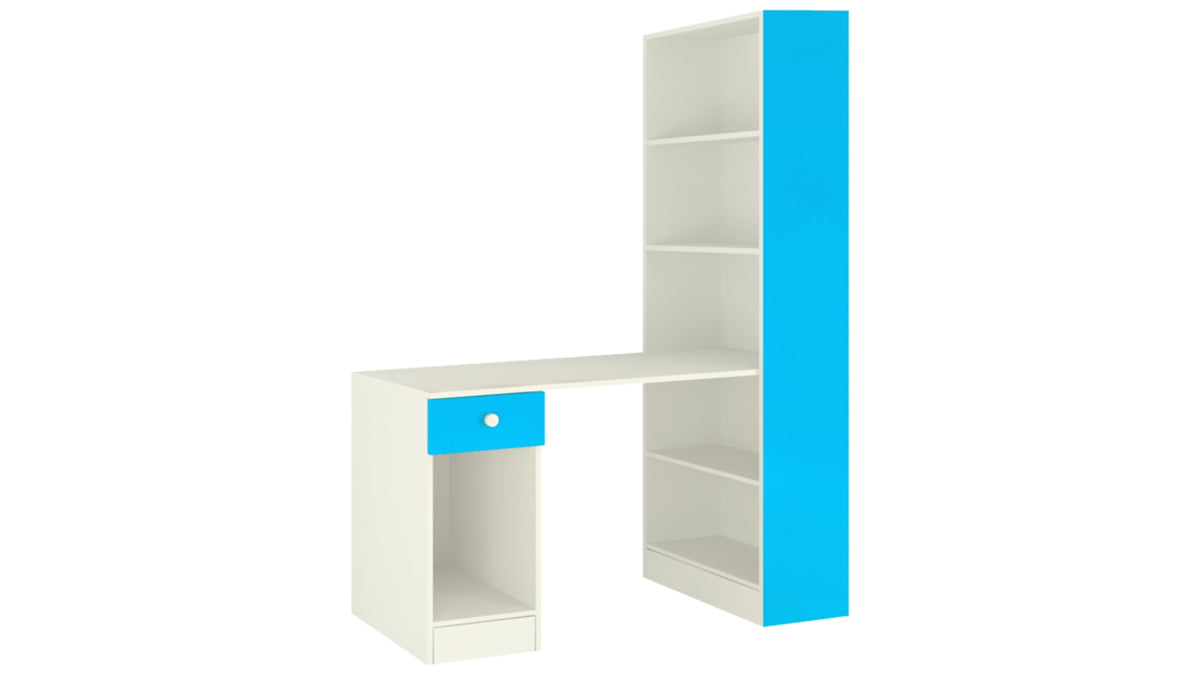 Adona Austin Study Desk w/Drawer and Built-In Bookshelf Mango Yellow ...