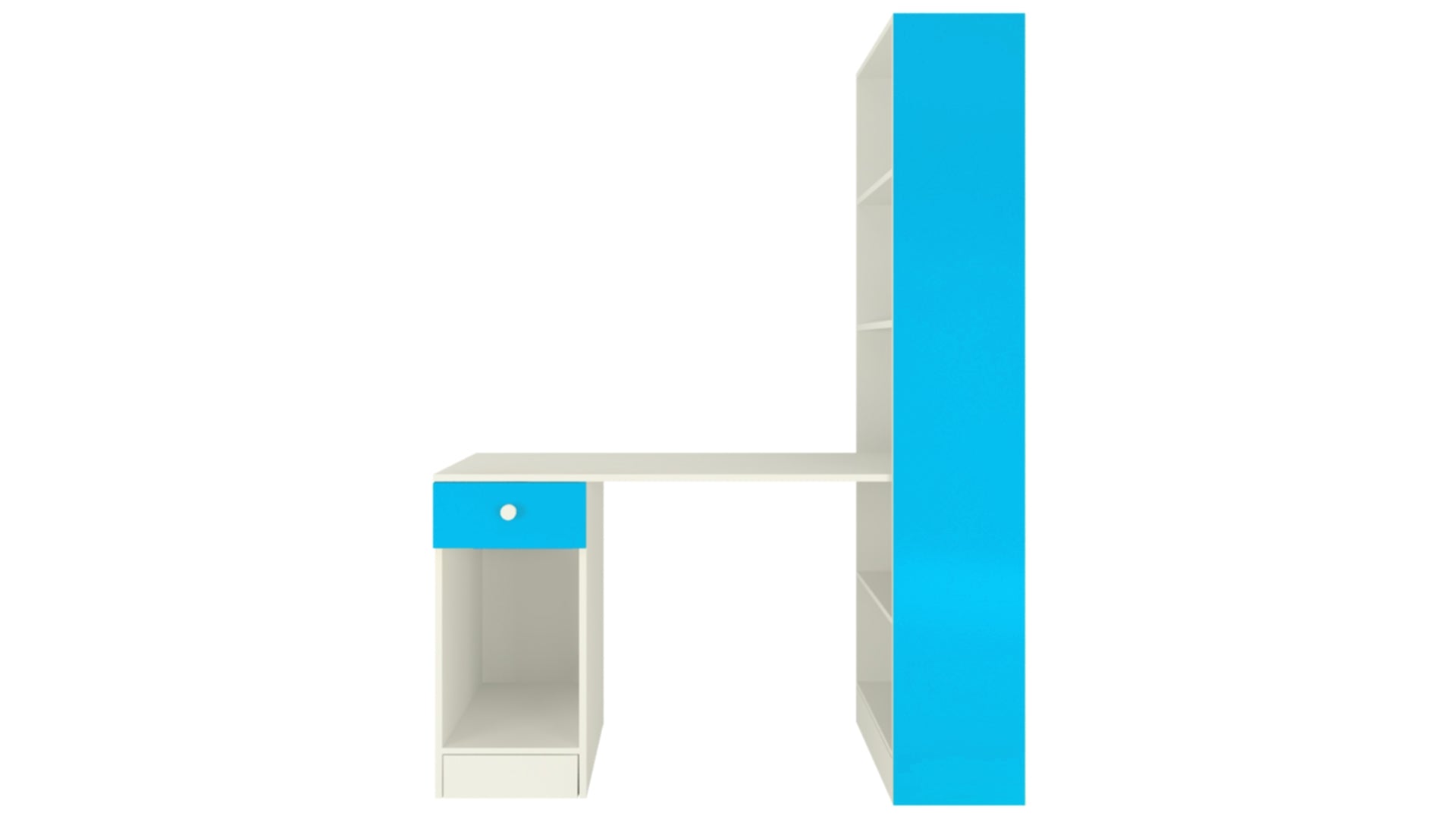 Adona Austin Study Desk w/Drawer and Built-In Bookshelf Mango Yellow ...