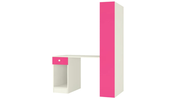 Adona Austin Study Desk w/Drawer and Built-In Bookshelf Mango Yellow ...