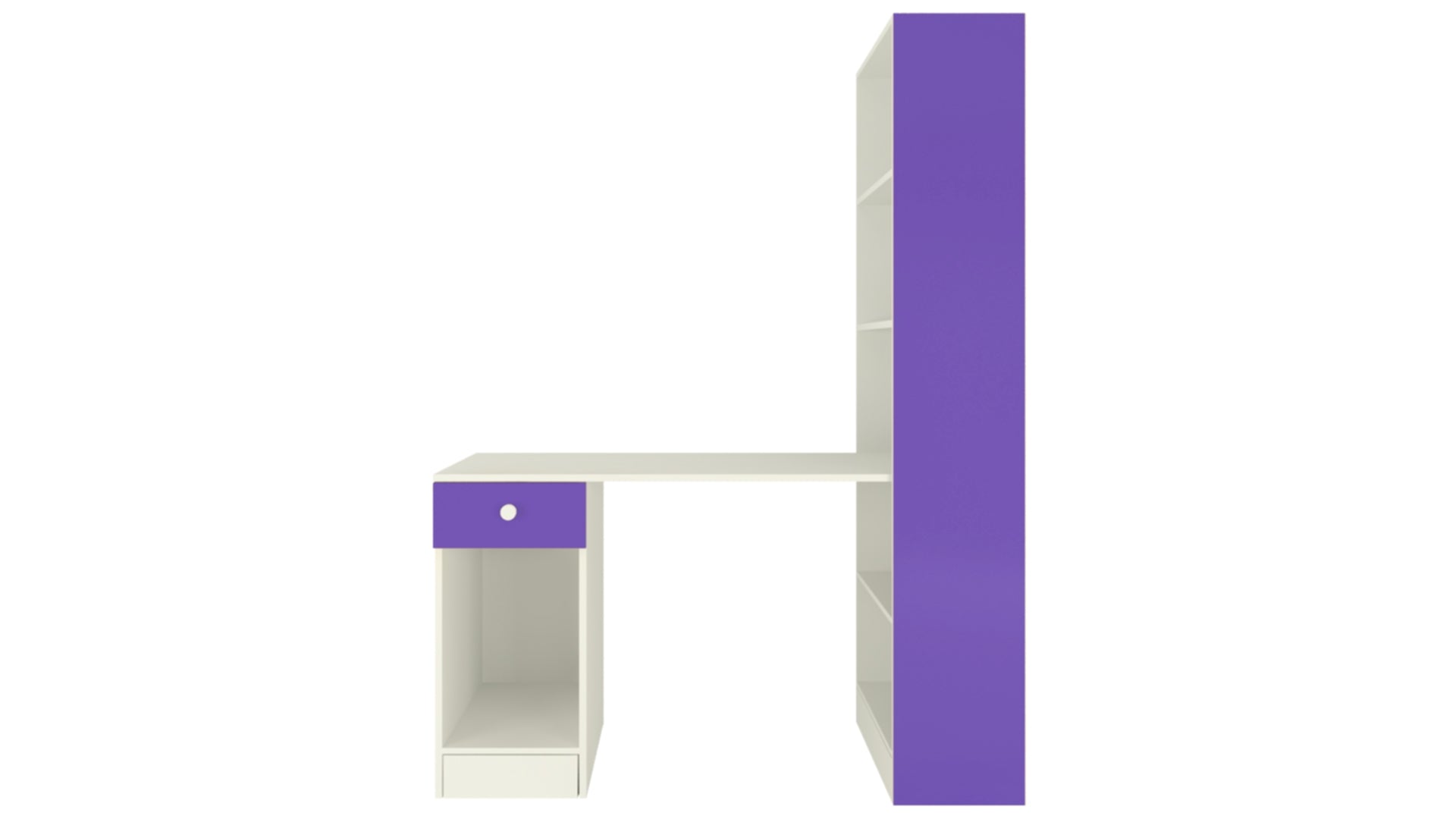 Adona Austin Study Desk w/Drawer and Built-In Bookshelf Mango Yellow ...