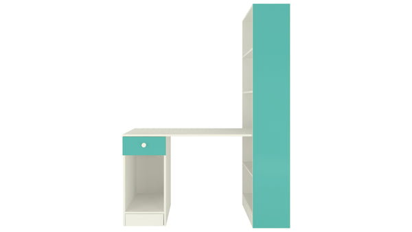 Adona Austin Study Desk w/Drawer and Built-In Bookshelf Mango Yellow ...