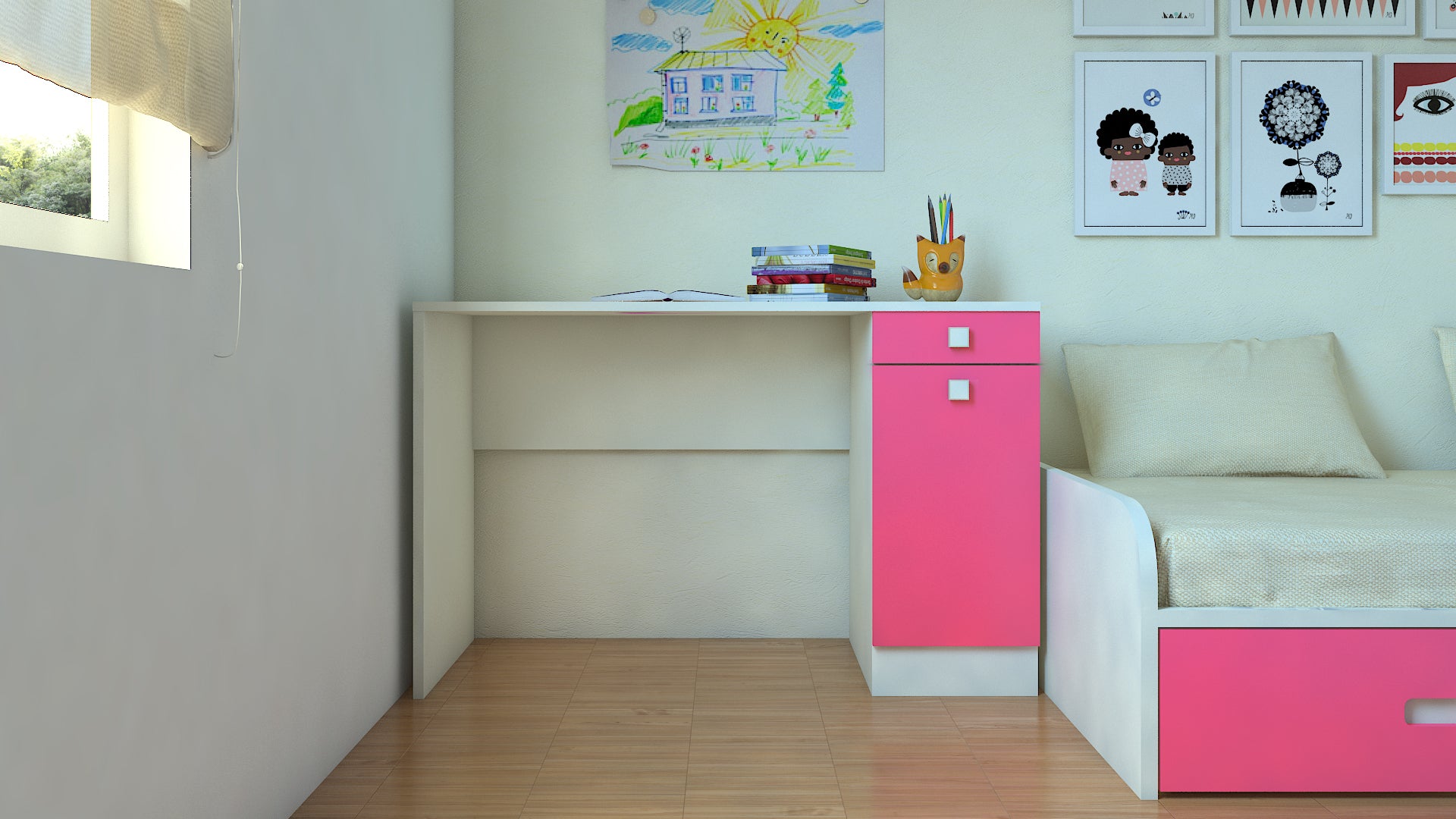 Adona Celestia Kids Study Desk w/Cabinet and Drawer Azure Blue – Adona ...