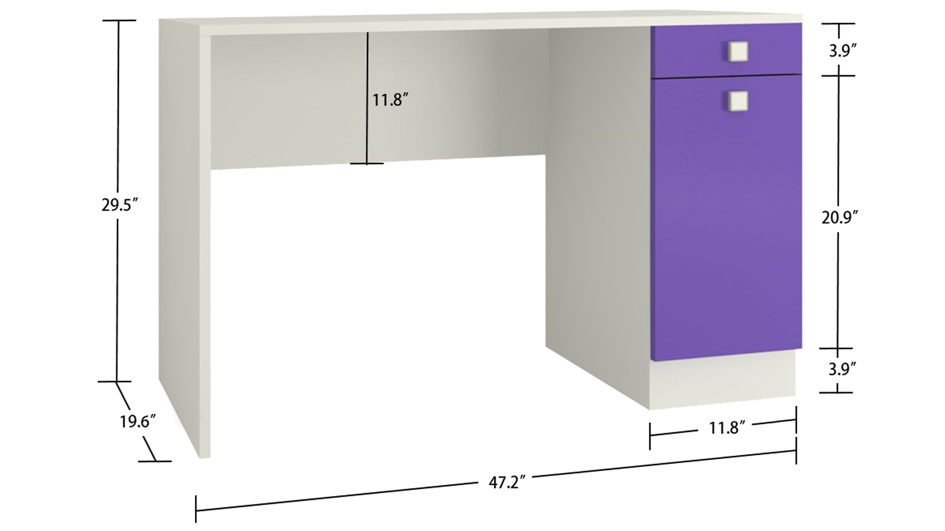 Adona Celestia Kids Study Desk w/Cabinet and Drawer Azure Blue – Adona ...