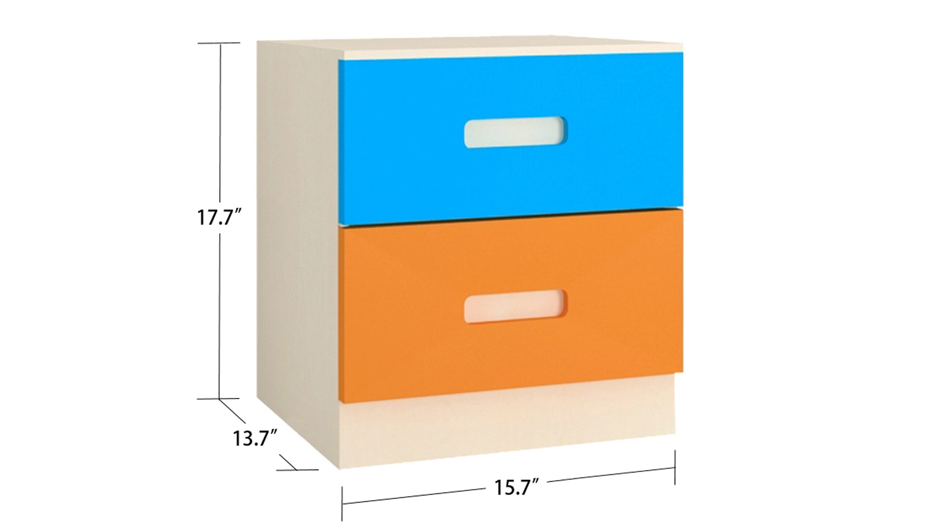 Adona Fiona Kids Bedside Table with 2 Handle-less Drawers – Adona Woods
