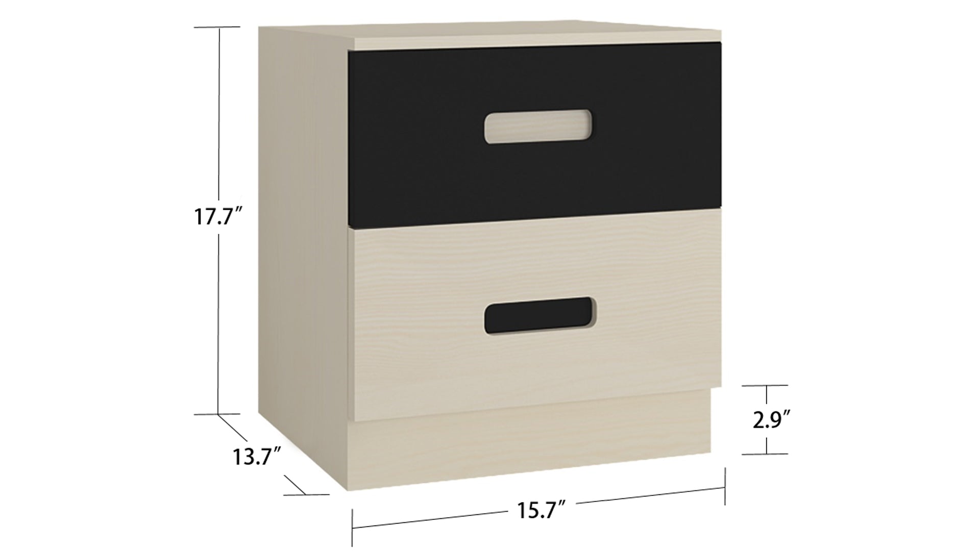 Adona Fiona Light Wood Bedside Table w/2 Drawers Coffee Walnut – Adona ...