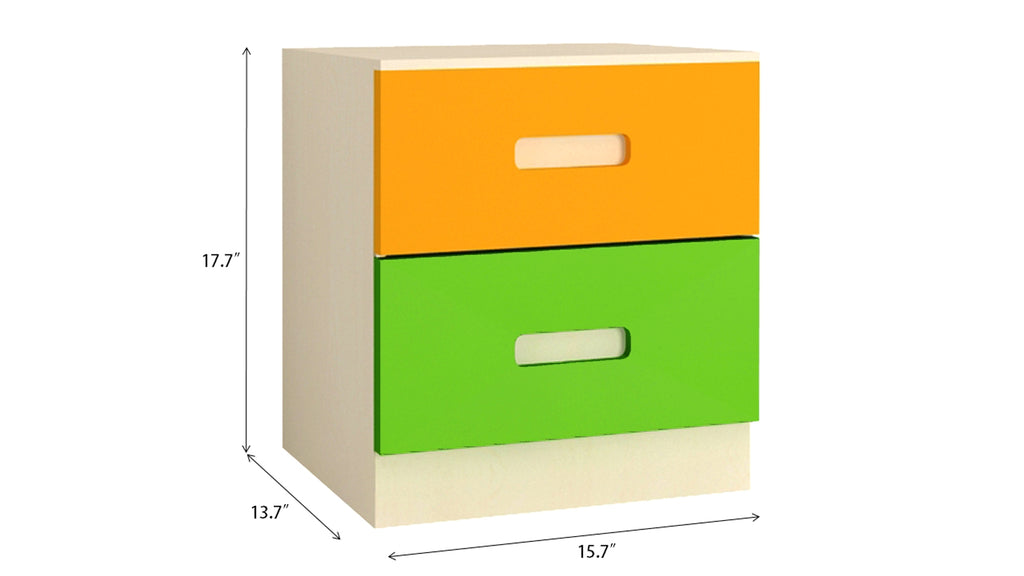 Adona Fiona Kids Bedside Table with 2 Handle-less Drawers – Adona Woods