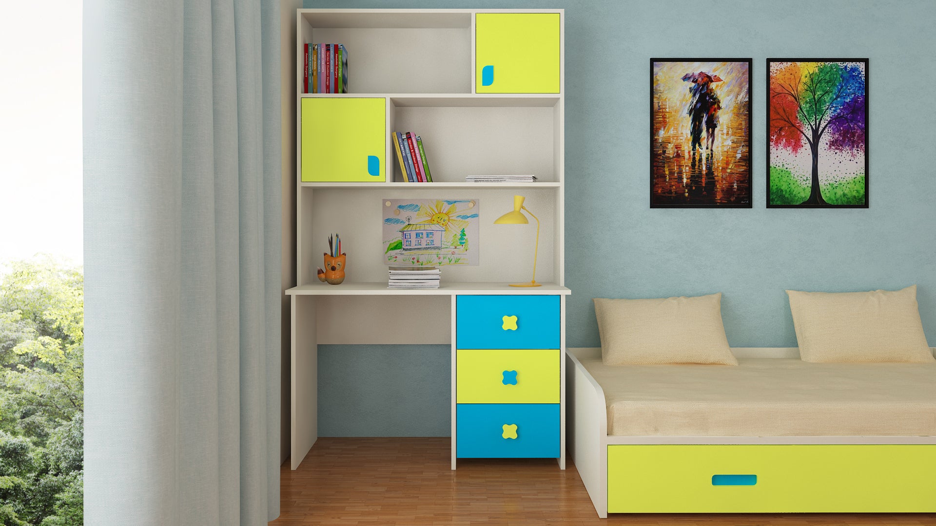 Adona Flora Study Table with Shelf - Ideal Study Desk for Kids – Adona ...