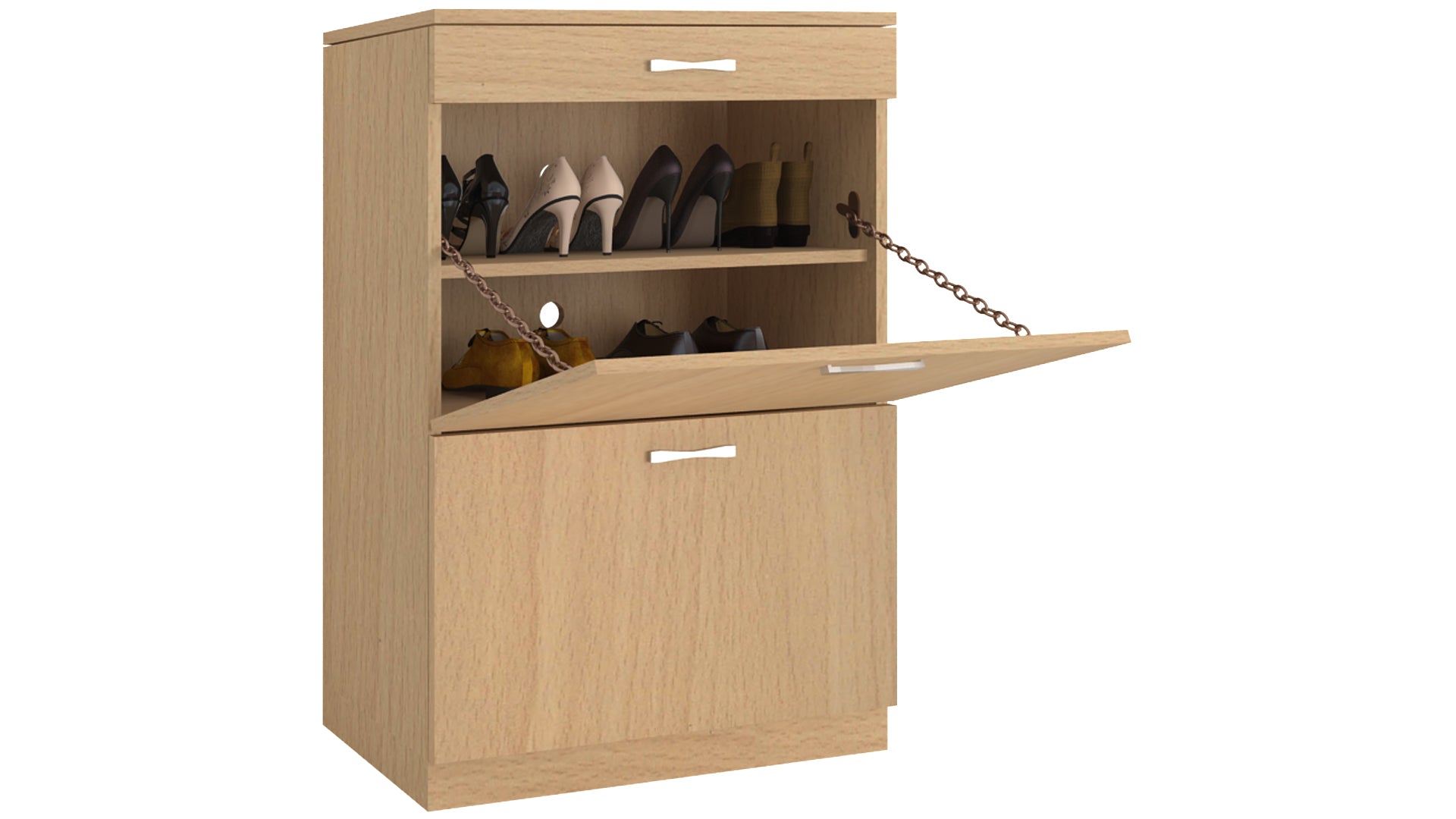 Adona Modena Twin Pull-down Shoe Rack w/Drawer Canadian Maple – Adona Woods