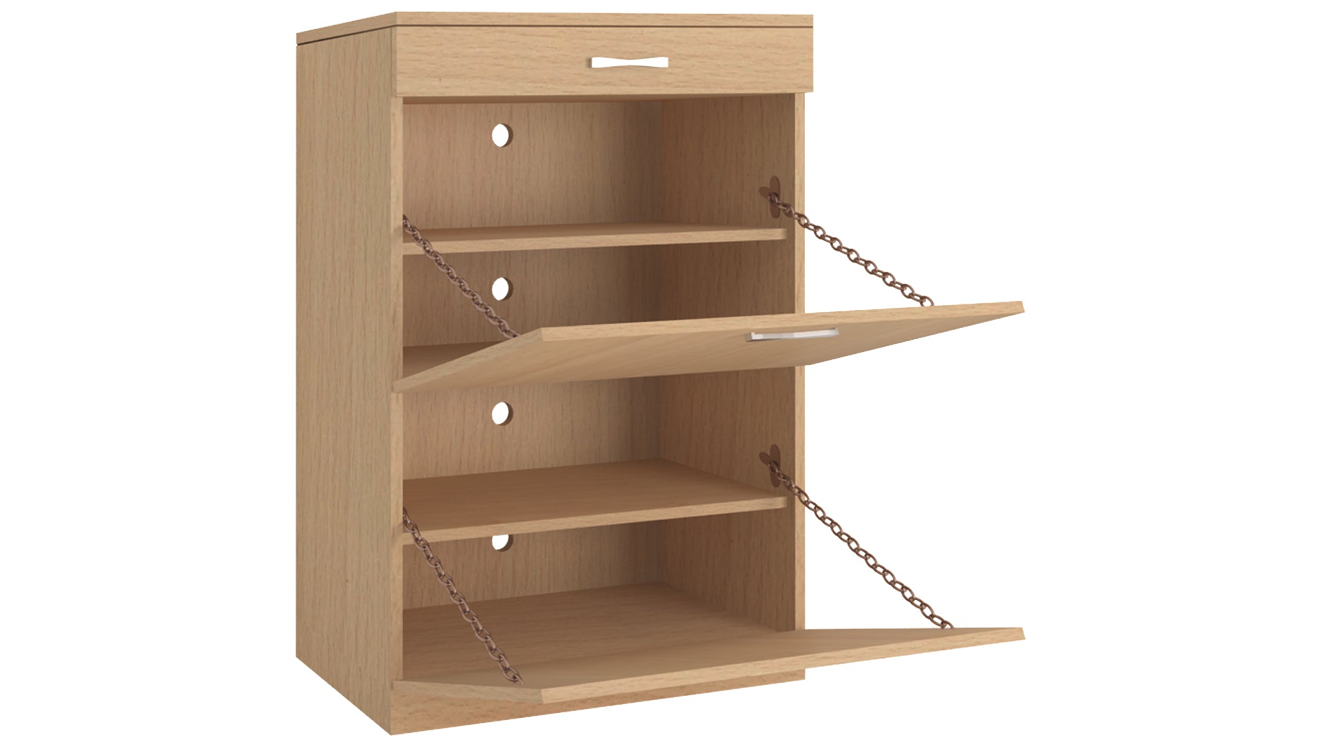 Adona Modena Twin Pull-down Shoe Rack w/Drawer Canadian Maple – Adona Woods