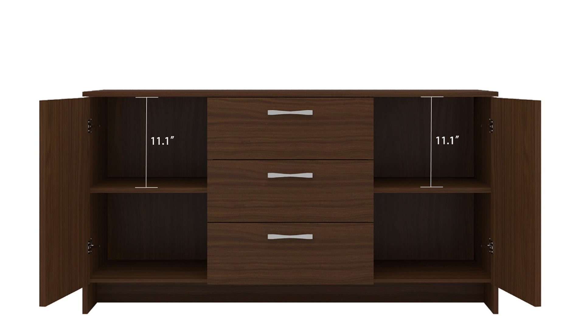 Adona Novara Large Sideboard-cum-Crockery Cabinet with Shelves and 3 D ...